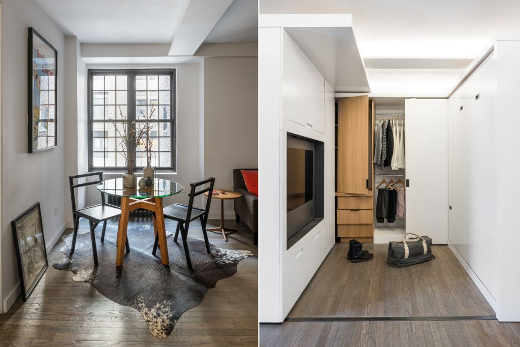 390 Square Foot Micro Apartment With Multifunctional Sliding Wall