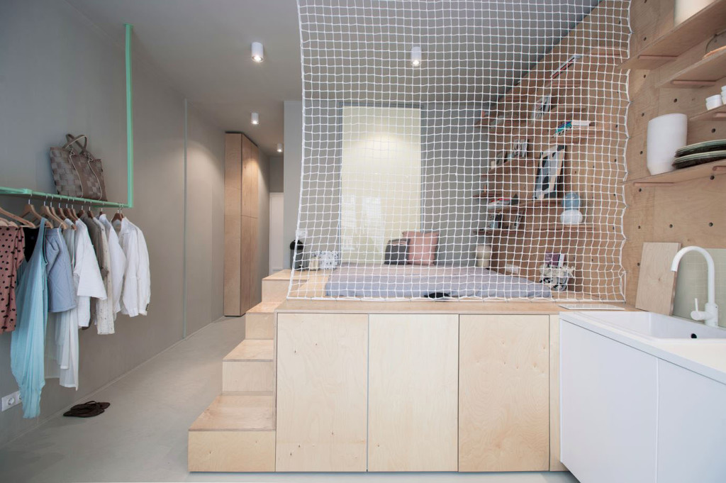 Tiny Studio Apartment With Multifunctional Sleeping And Storage Unit ...