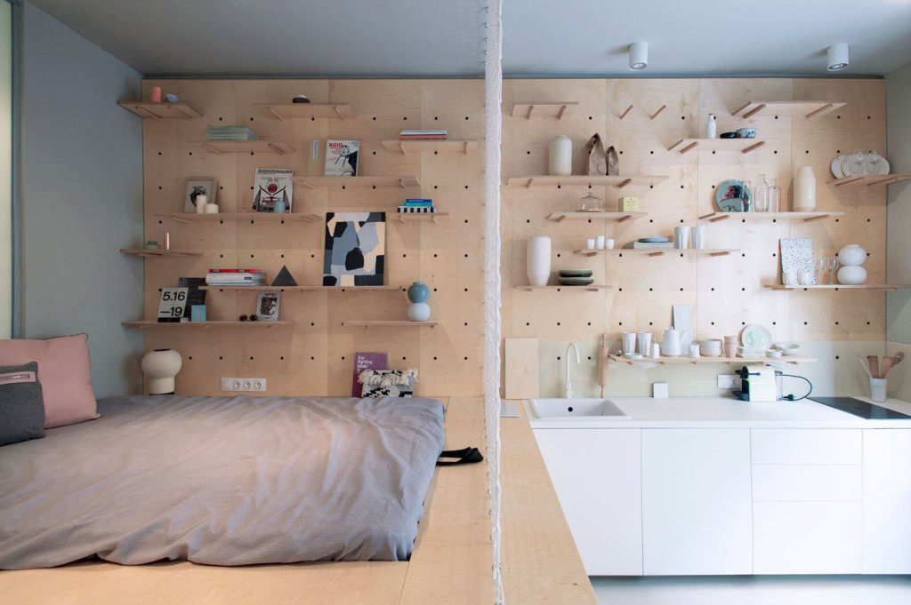 Tiny Studio Apartment With Multifunctional Sleeping And Storage Unit ...