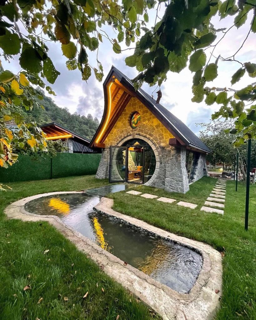 Magical Stone Cottage with Stream Water Flowing Underneath