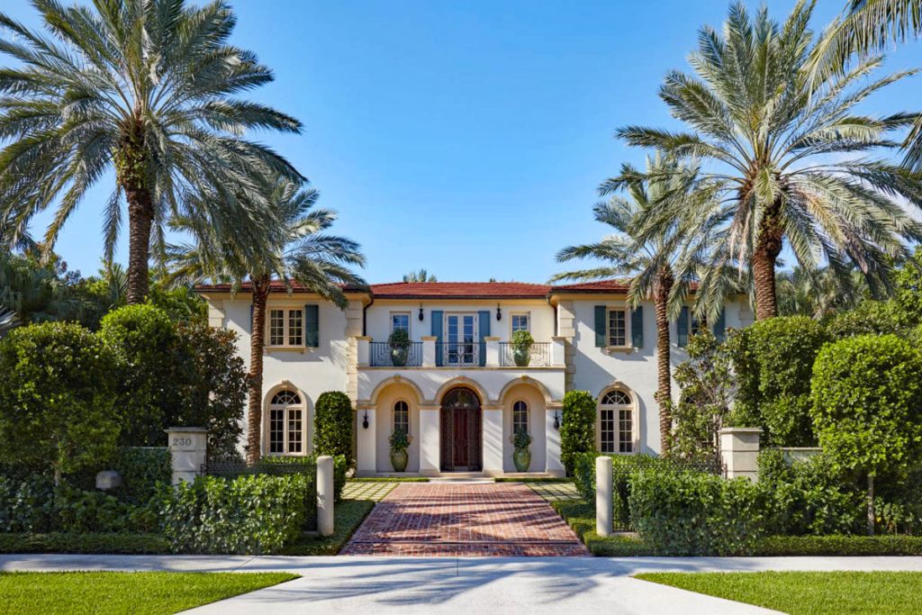 Mediterranean Revival Palm Beach Villa with Tropical Theme