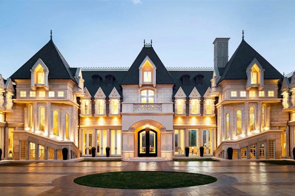 Grand Chateau Style Limestone Mansion in the Rockies