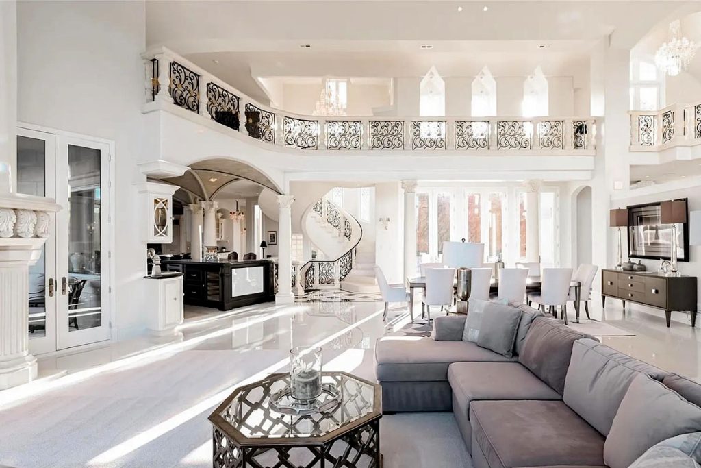 Grand Chateau Style Limestone Mansion in the Rockies