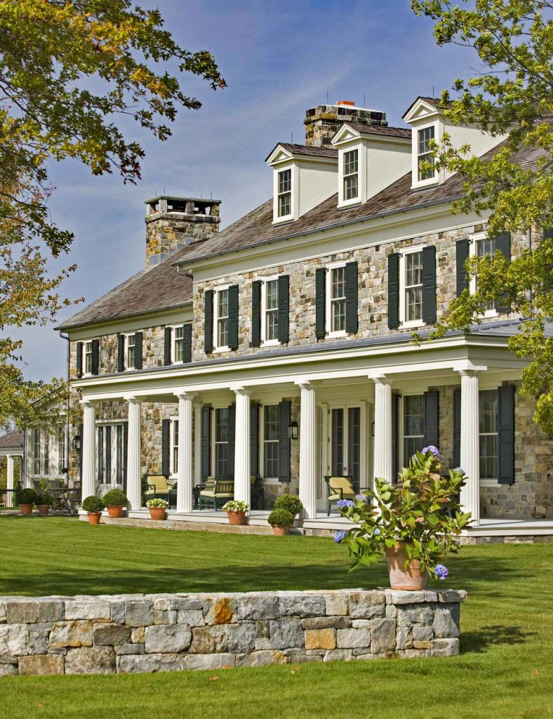 Colonial Revival Stone Farmhouse in Picturesque Countryside