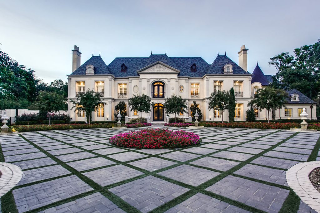 French Renaissance Chateau Style Mansion with Elegant Curb Appeal