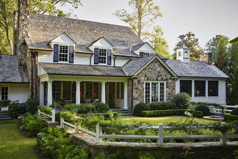 Timeless Country Stone House with Meticulous Landscaping