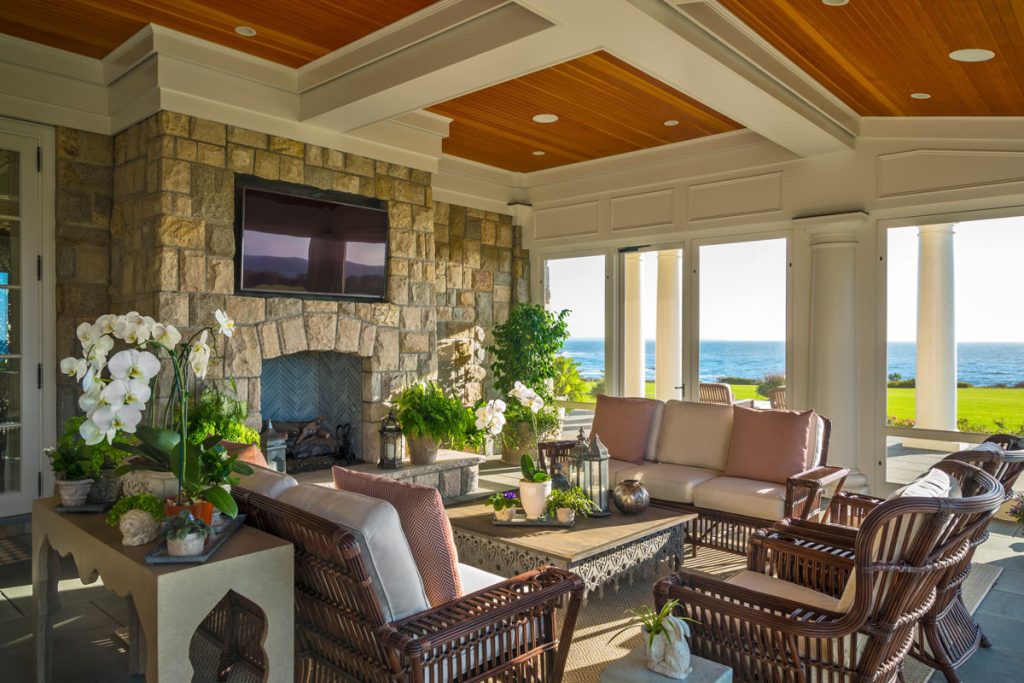 Timeless Classic Seaside Stone House with Rustic Elegance