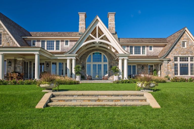 Timeless Classic Seaside Stone House with Rustic Elegance