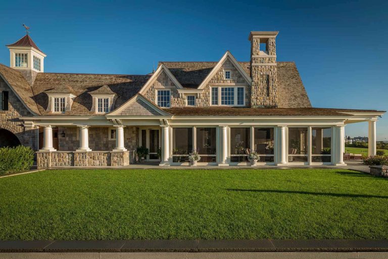 Timeless Classic Seaside Stone House with Rustic Elegance