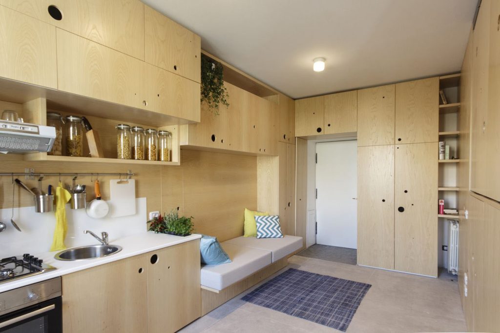Small Studio Apartment With A Clever Movable Partition System ...