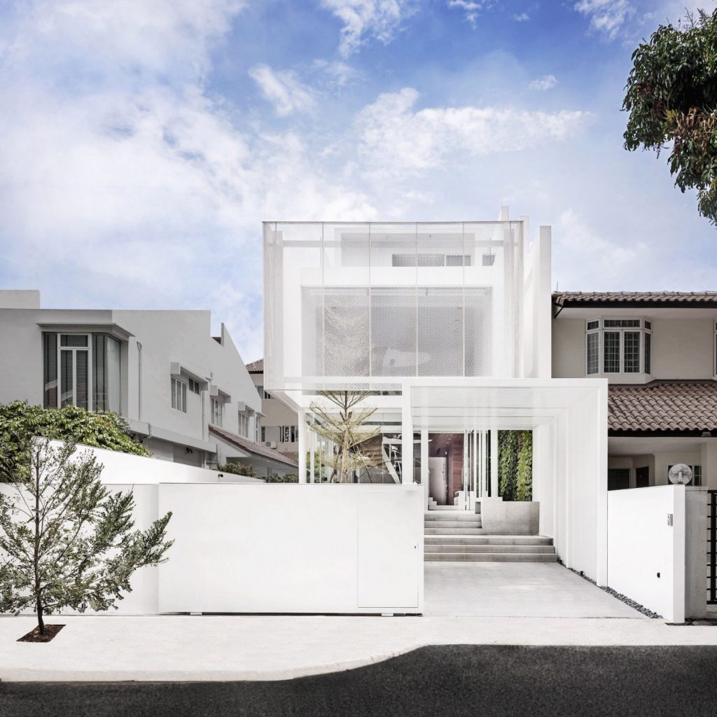A Minimalist’s Dream Home in Singapore with a Privacy Wrapped White ...