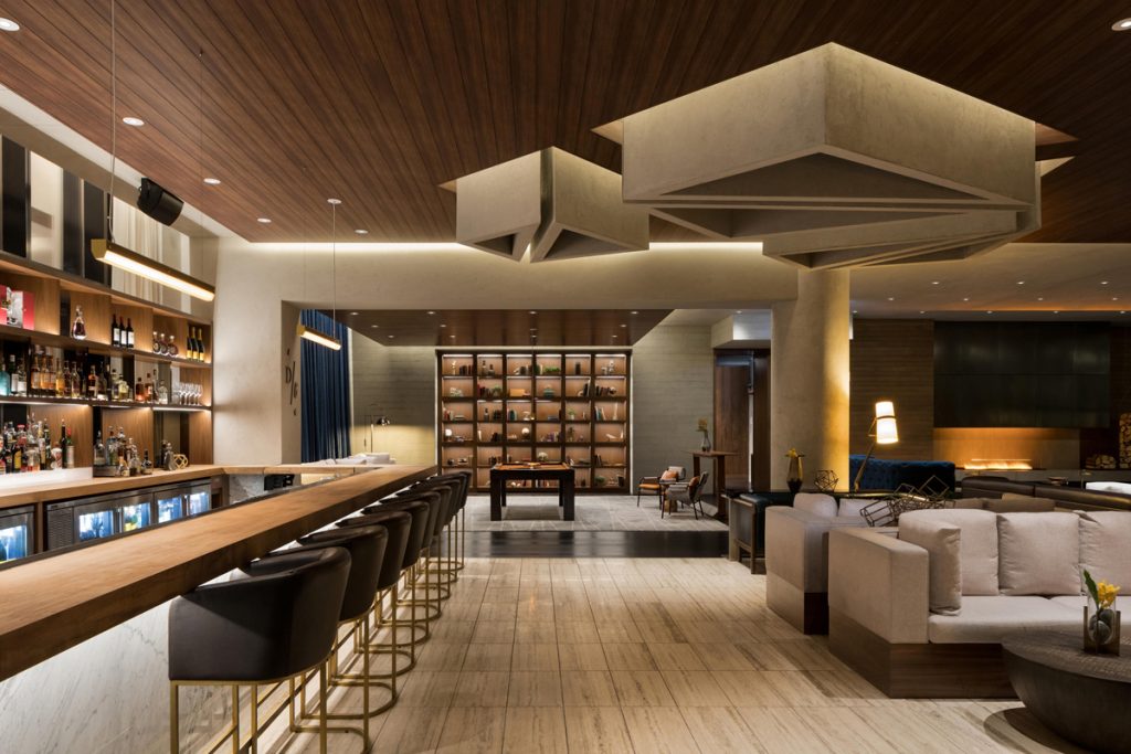 Secret Hidden Room Behind a Bookshelf at PARQ Vancouver Hotel Bar