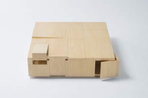 Unique Wooden Coffee Table With Multiple Mini Storage Compartments ...