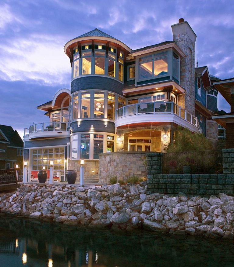 Harborside Residence with Boat Shelter Overlooking Lake Michigan