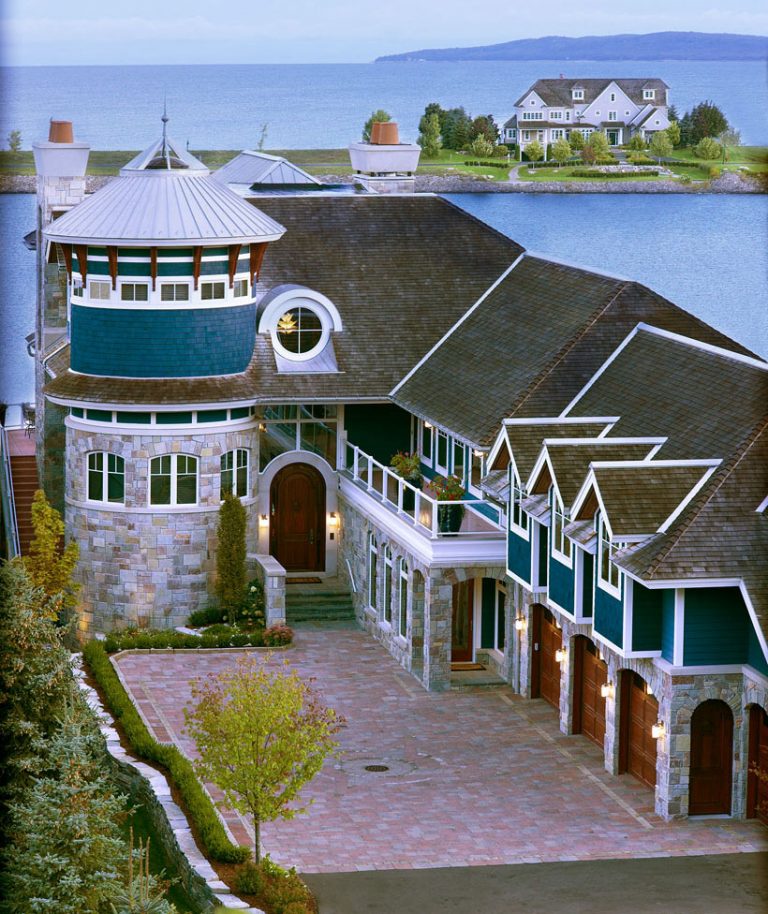 Harborside Residence with Boat Shelter Overlooking Lake Michigan