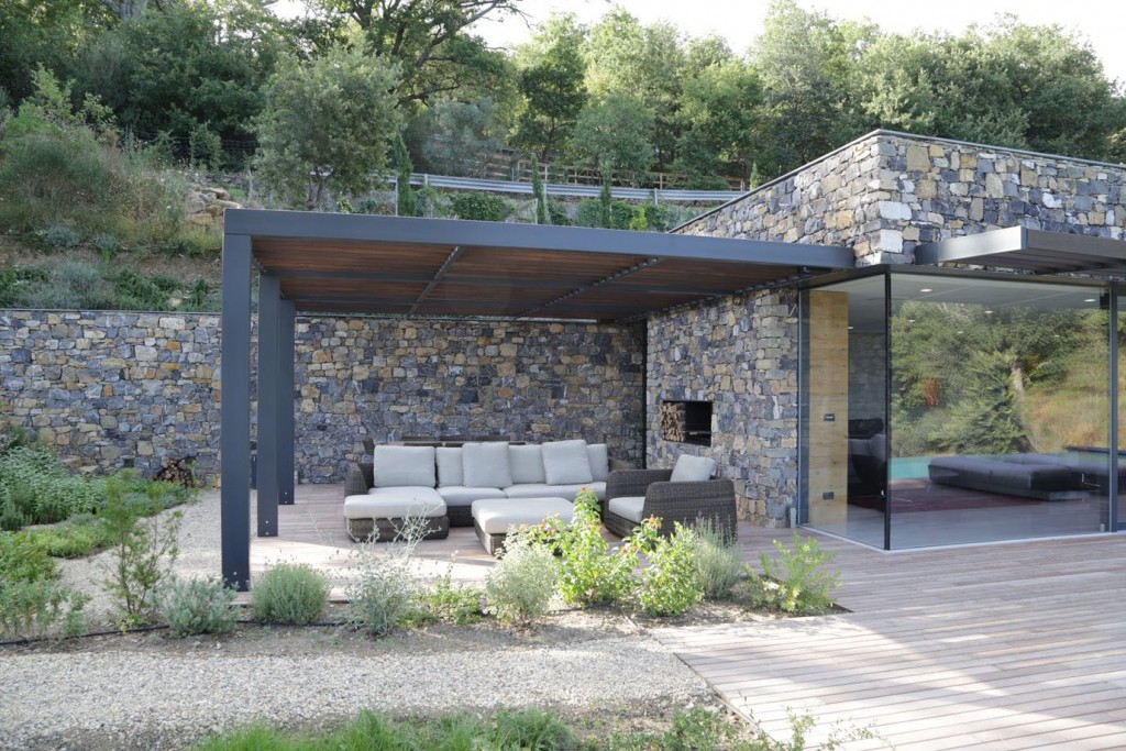 Modern Italian Stone Villa On A Hill Overlooking The Ligurian Landscape ...