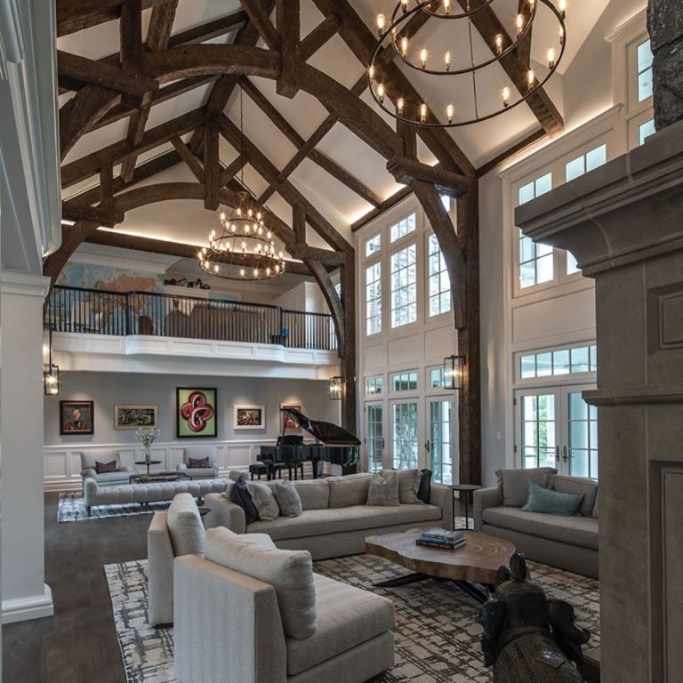 Grand Estate Great Hall with Reclaimed Douglas Fir Timber Frame Roof Beams