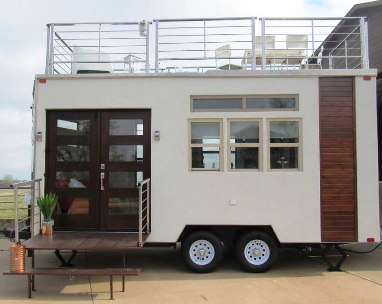 Experience the Ultimate Glamping in a Hybrid Tiny House Trailer with ...