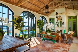 Courtyard Style Villa in Florida with Mediterranean Architecture