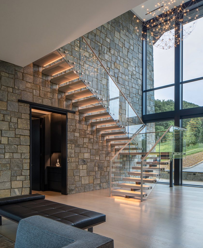 Sleek Minimalist Mountain Residence with Transparent Floating Staircase ...