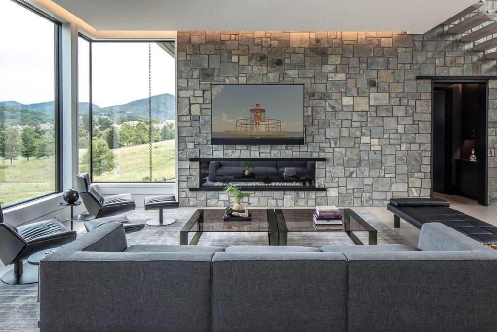 Sleek Minimalist Mountain Residence with Transparent Floating Staircase ...