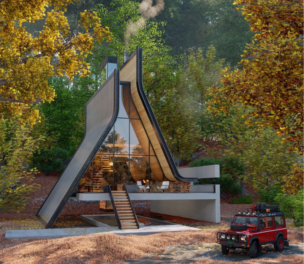 Contemporary A-Frame Wooden Cabin in the Forest | iDesignArch ...