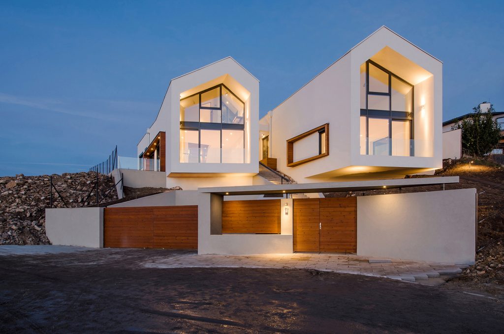 Minimalist House-Shaped House with Traditional Gabled Building Design ...