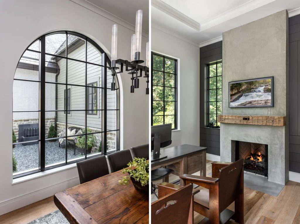 Modern Tudor Style Home Blends into Forested Surroundings