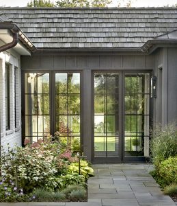 Transitional White Brick Home with Timeless Traditional Look