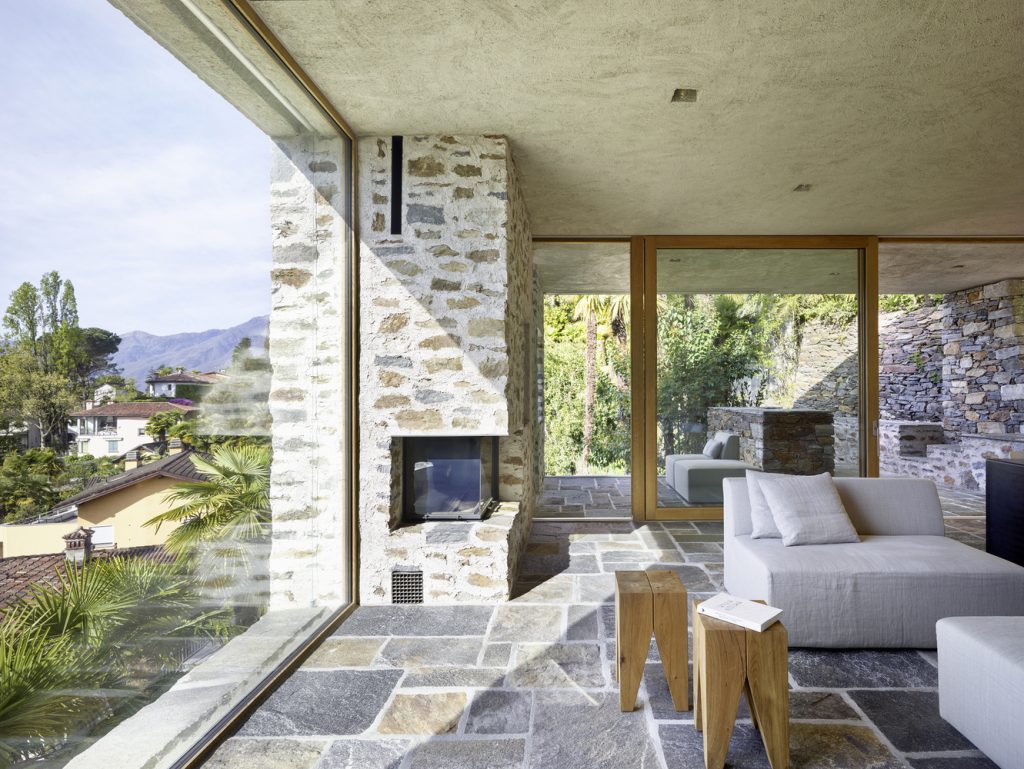 Modern Stone House with Terraced Garden Overlooking Lake Maggiore in ...