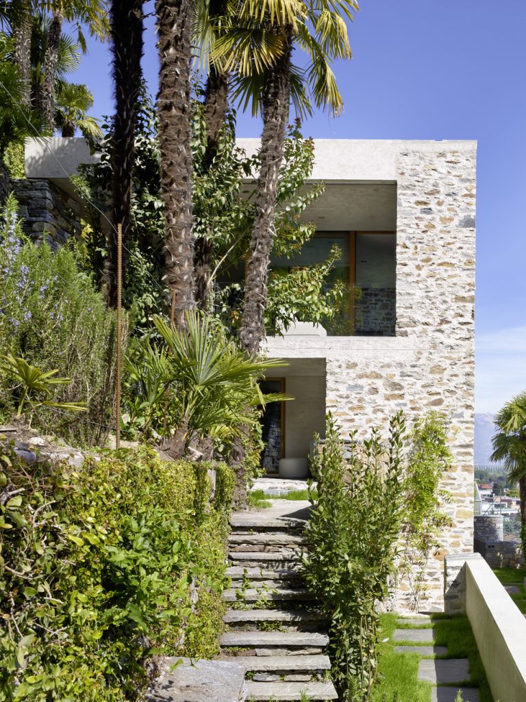 Modern Stone House with Terraced Garden Overlooking Lake Maggiore in ...
