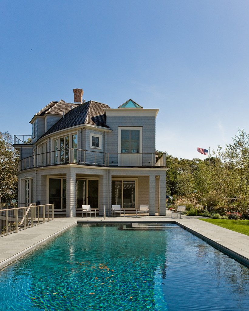 Cape Cod Harbor View House On A Curved Bluff
