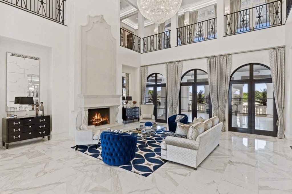 Transitional Mediterranean Home with Symmetrical Architecture