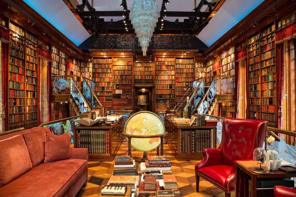 Grand Private Home Library in a New England Hillside Mansion