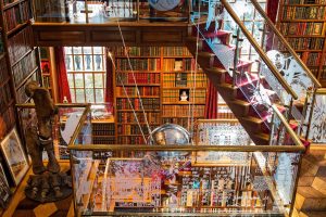 Grand Private Home Library in a New England Hillside Mansion