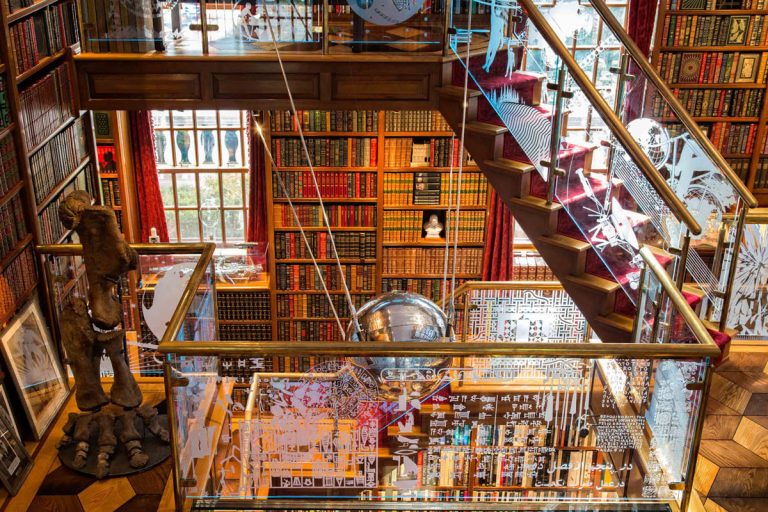 Grand Private Home Library in a New England Hillside Mansion