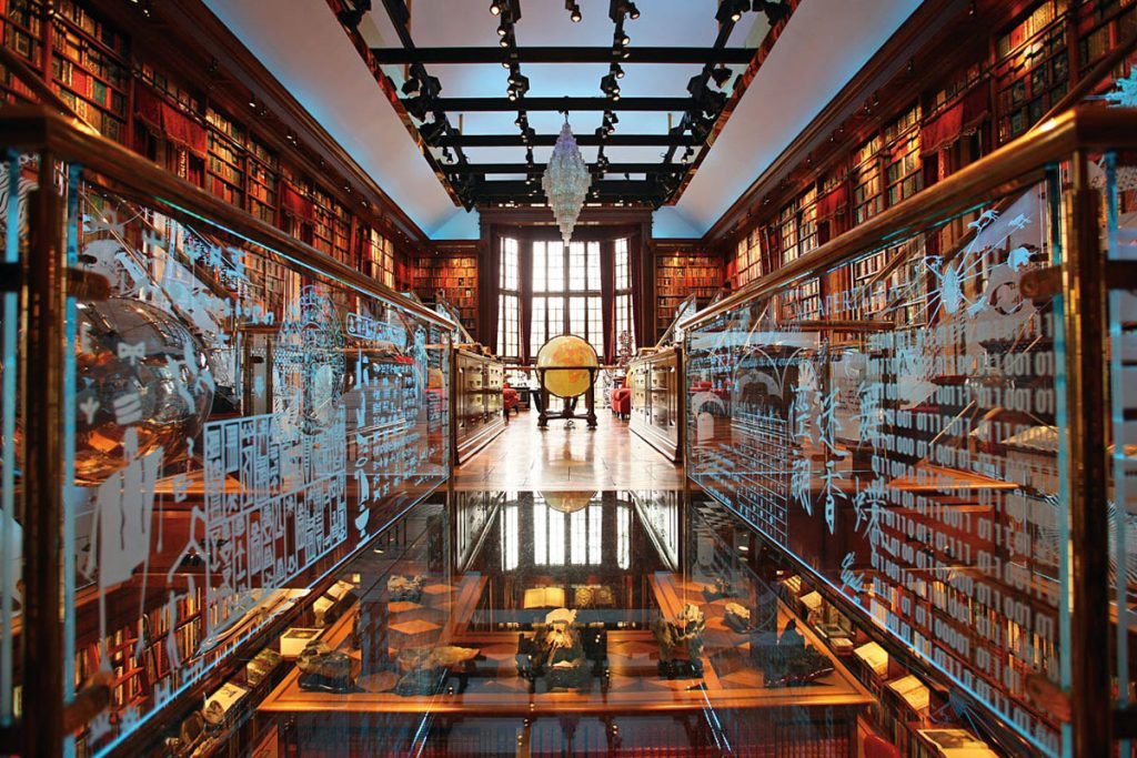 Grand Private Home Library in a New England Hillside Mansion
