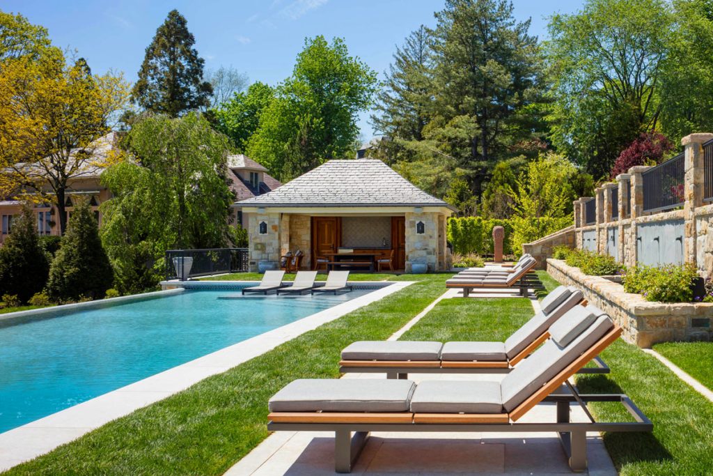 Waterfront Stone Mansion with French Country Architecture