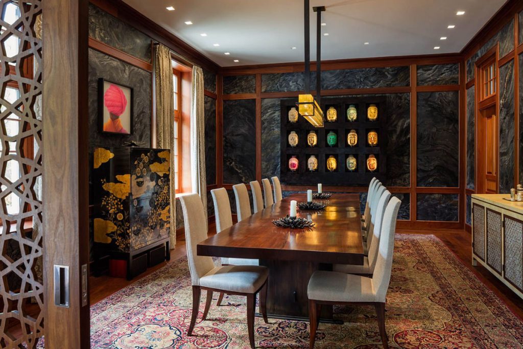 Waterfront Stone Mansion with French Country Architecture