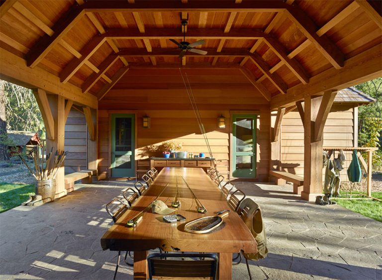 Wood Fishing Lodge Sleeping Cabin with Rustic Interior Detailing ...