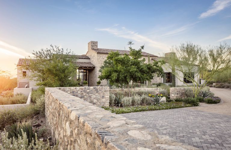 Elegant Stone House in Arizona with Rustic Mediterranean Architecture