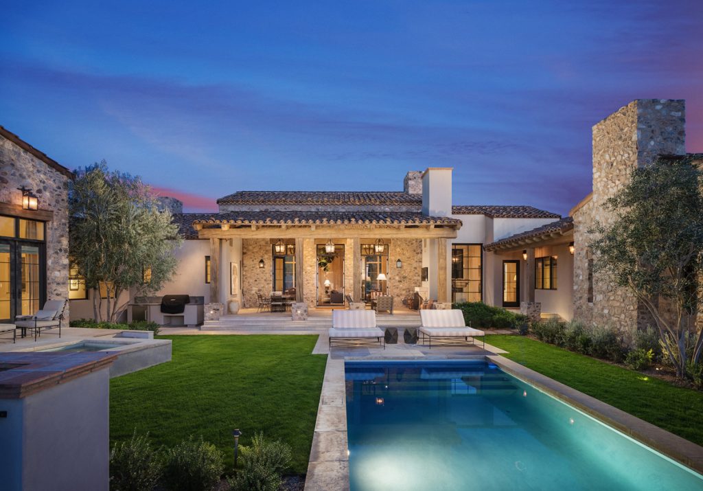 Elegant Stone House in Arizona with Rustic Mediterranean Architecture