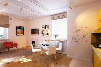 Vibrant Colors Enhance Appeal of Small Studio Apartment | iDesignArch ...