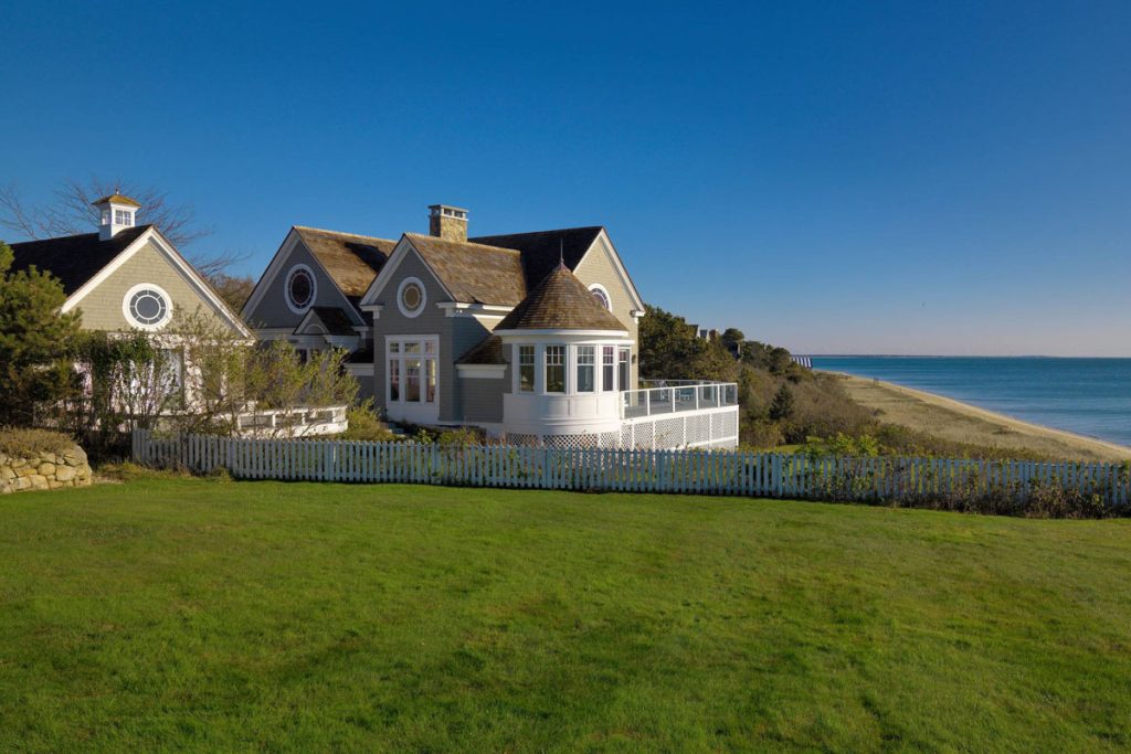 Shingle Style Gable Waterfront Home in Cape Cod