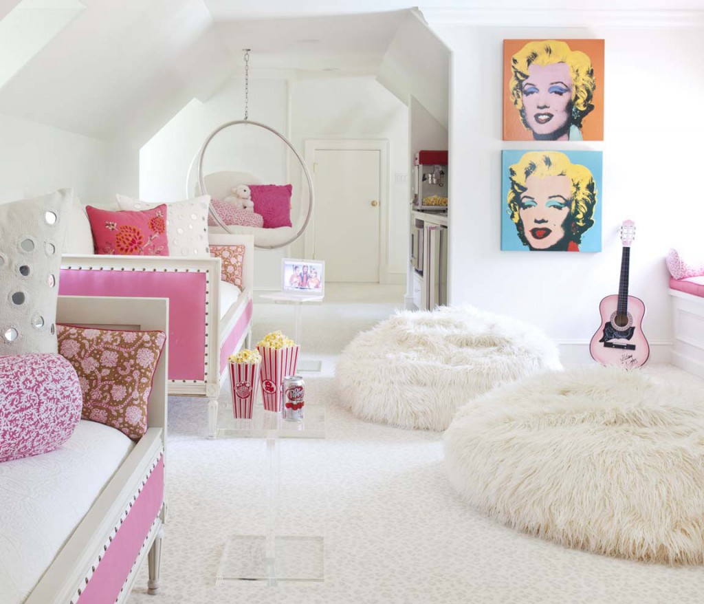 Girl’s Room With Splashes of Pink | iDesignArch | Interior Design ...