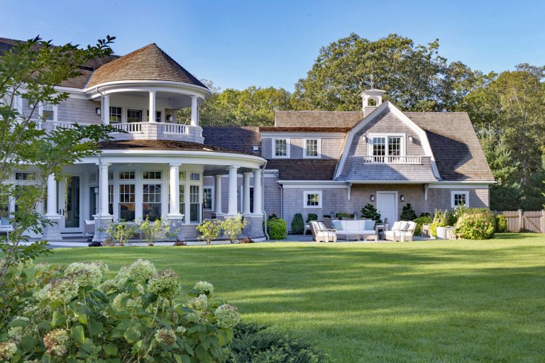 Shingle Style Cape Cod Home with Porches and Classical Columns