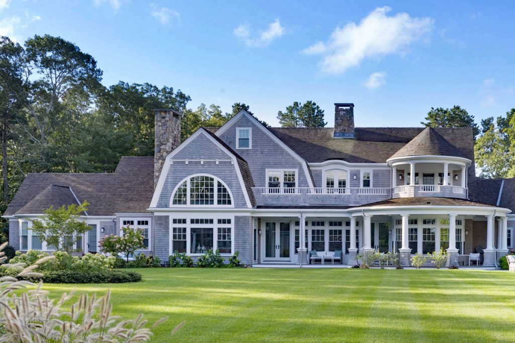 Shingle Style Cape Cod Home with Porches and Classical Columns