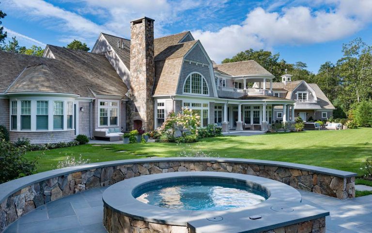 Shingle Style Cape Cod Home with Porches and Classical Columns