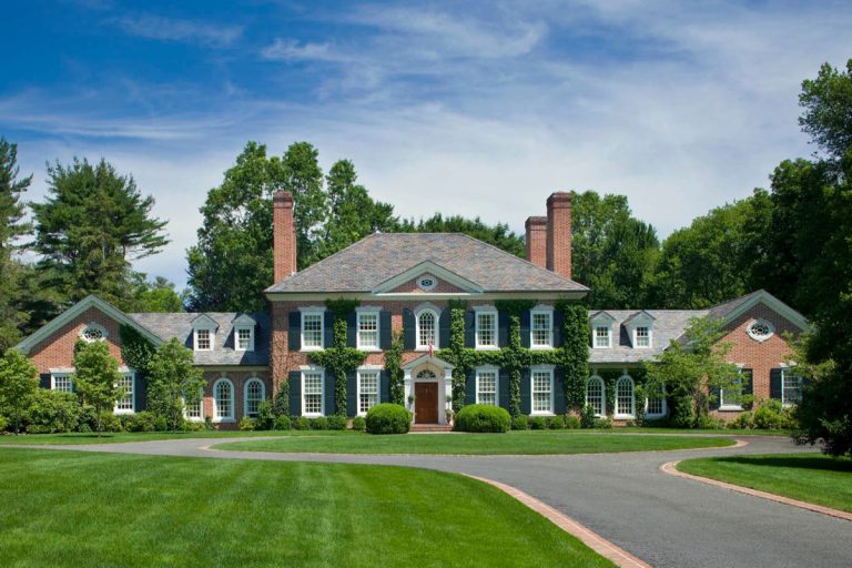 Federal Style Brick Mansion with Traditional Architecture