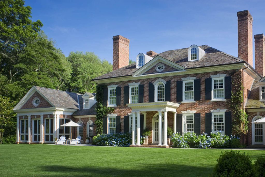 Federal Style Brick Mansion with Traditional Architecture